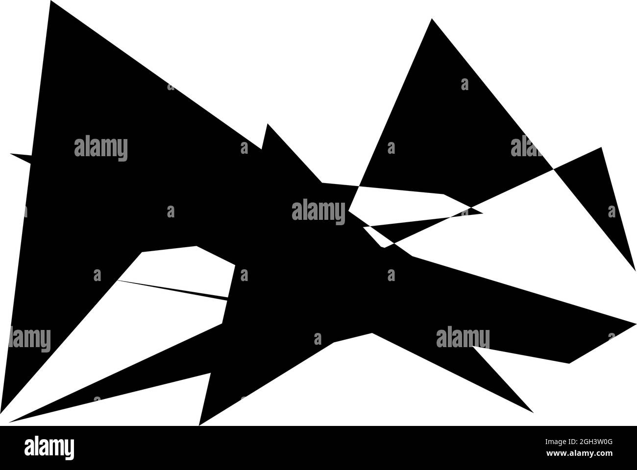 Edgy, ruptured, shatter, splinter shape, design element. Random ...