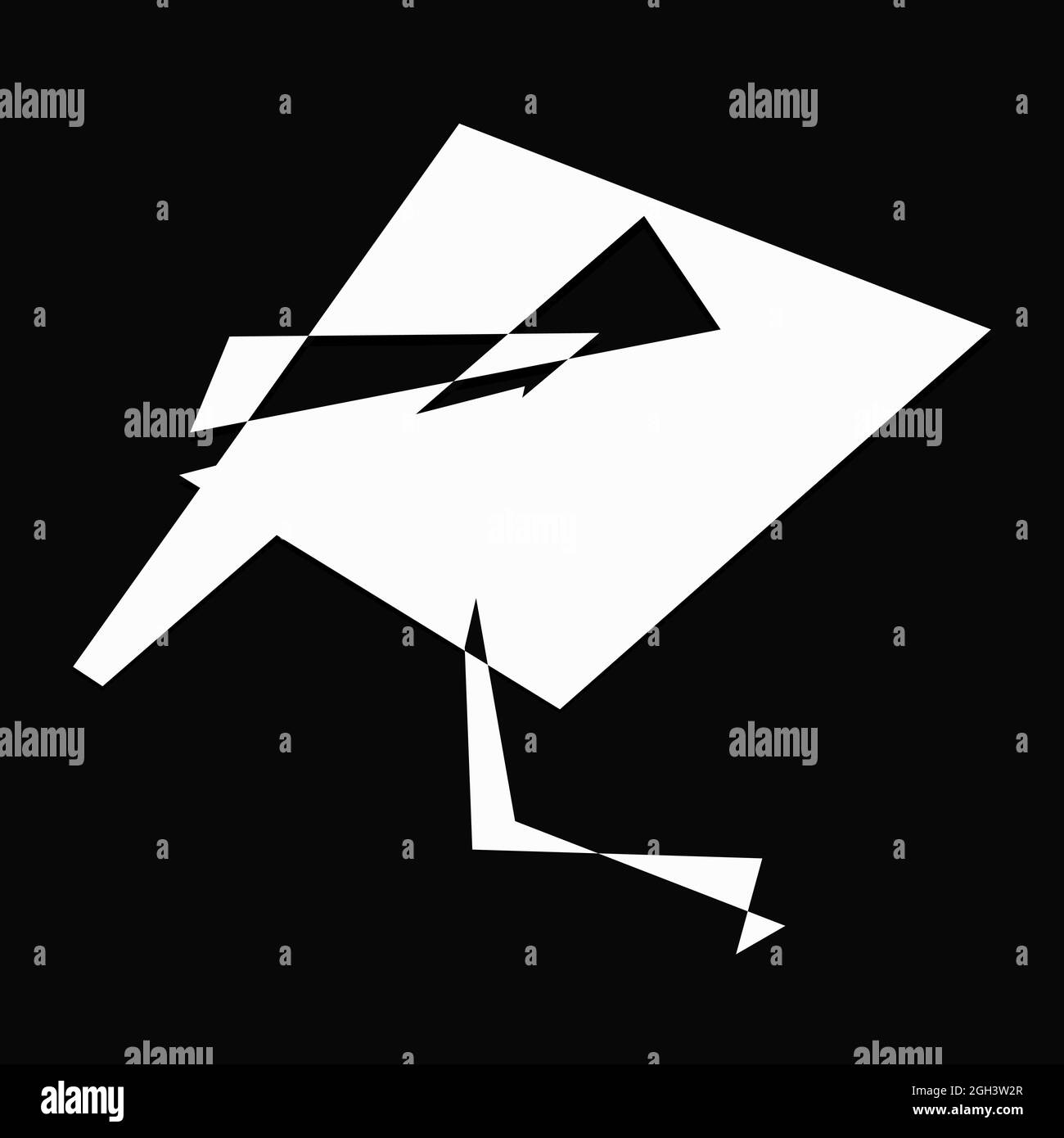 Edgy, ruptured, shatter, splinter shape, design element. Random ...