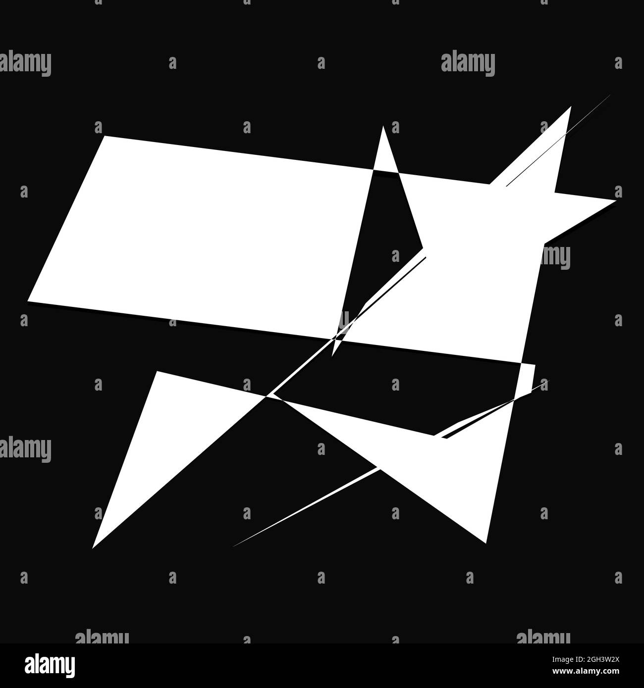 Edgy, ruptured, shatter, splinter shape, design element. Random ...