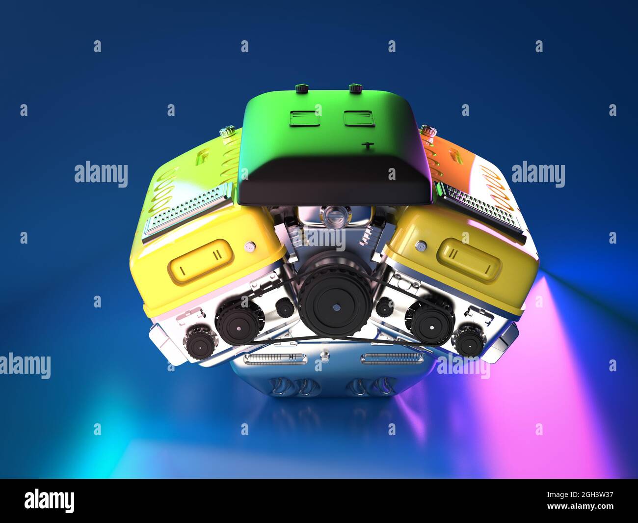 3d rendering car engine or machine Stock Photo - Alamy