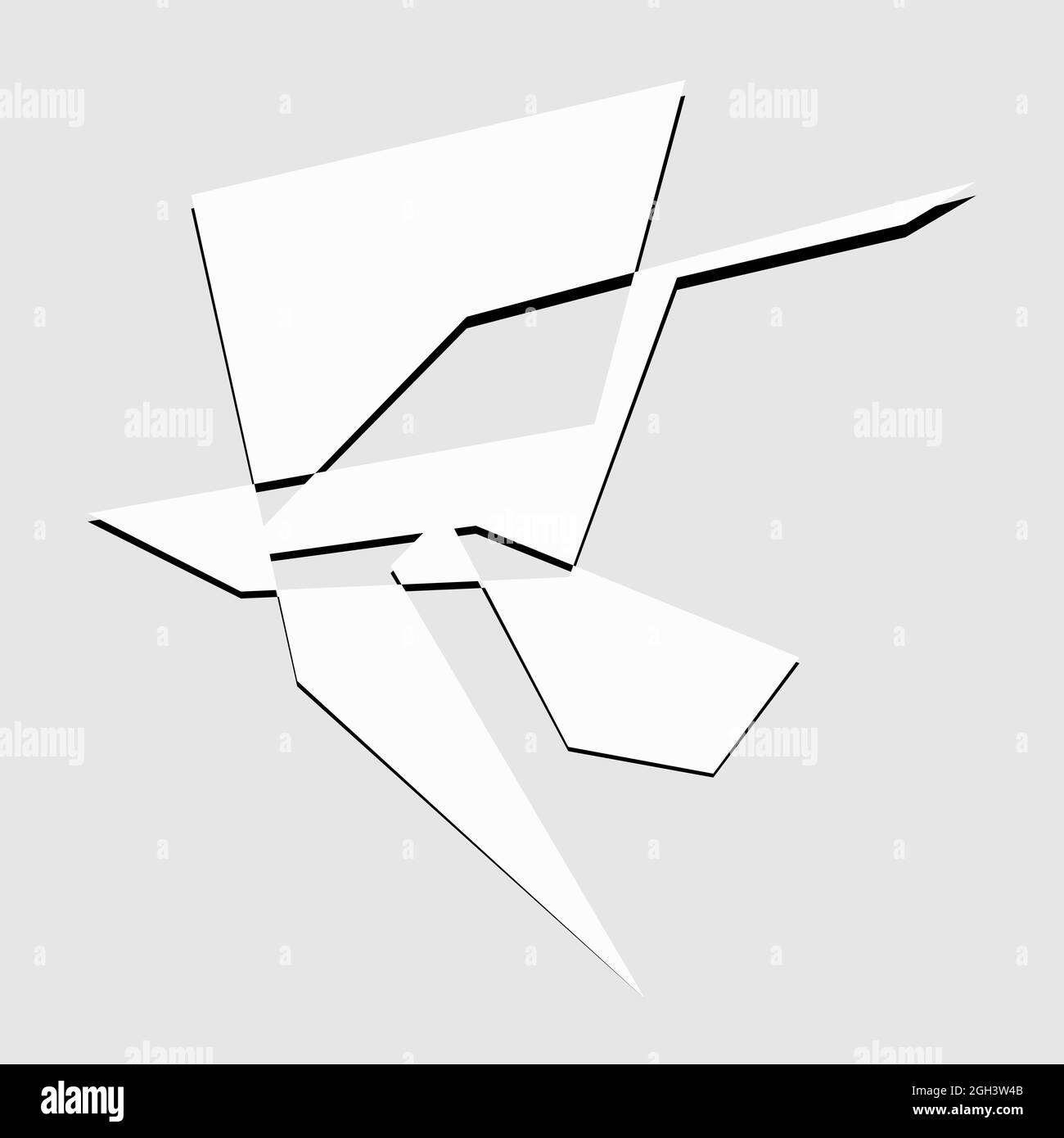 Edgy, ruptured, shatter, splinter shape, design element. Random ...