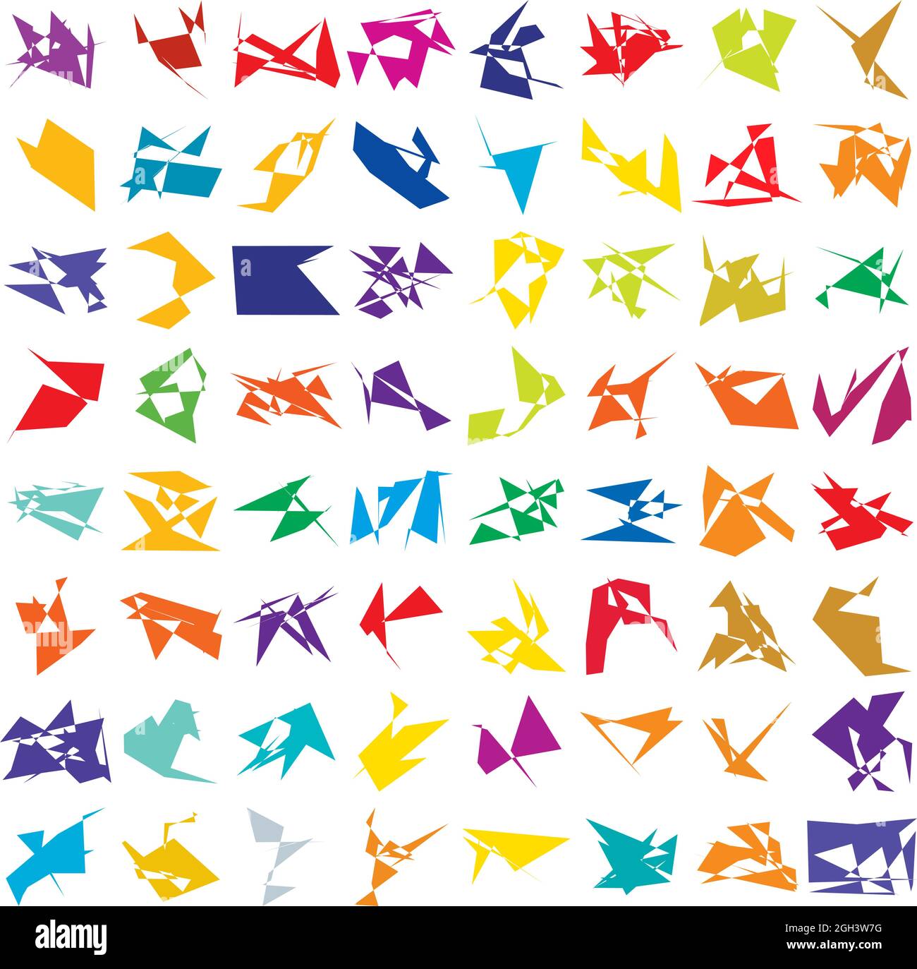 Edgy, ruptured, shatter, splinter shape, design element. Random ...