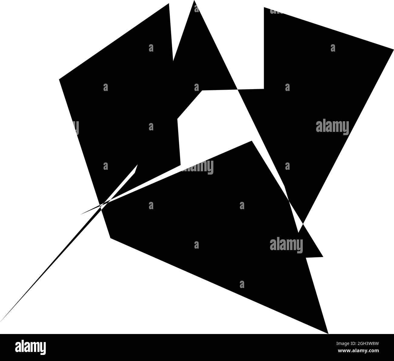 Edgy, ruptured, shatter, splinter shape, design element. Random ...