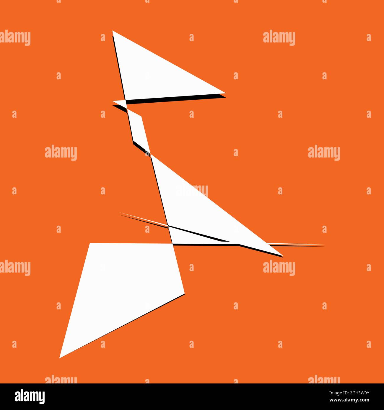 Edgy, ruptured, shatter, splinter shape, design element. Random ...