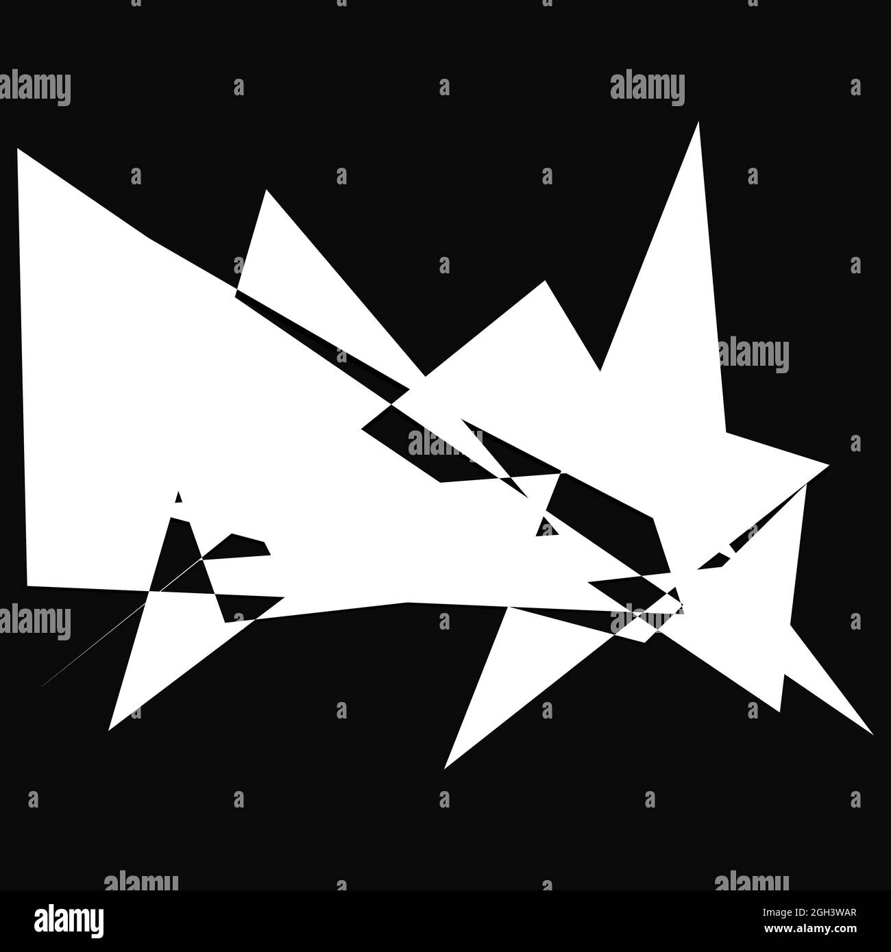 Edgy, ruptured, shatter, splinter shape, design element. Random ...