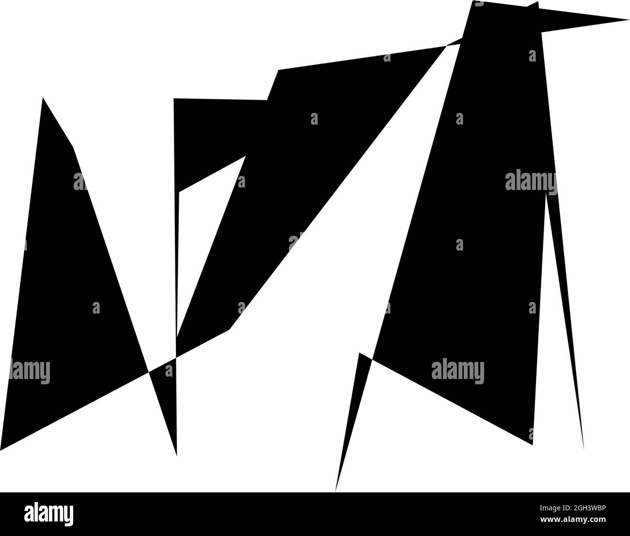 Edgy, ruptured, shatter, splinter shape, design element. Random ...