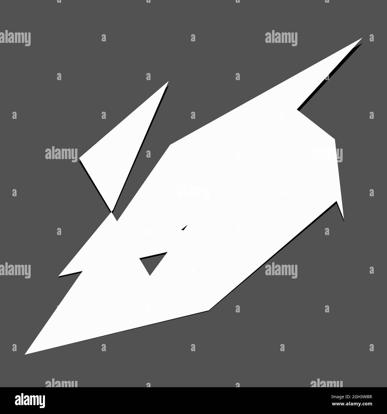 Edgy, ruptured, shatter, splinter shape, design element. Random ...