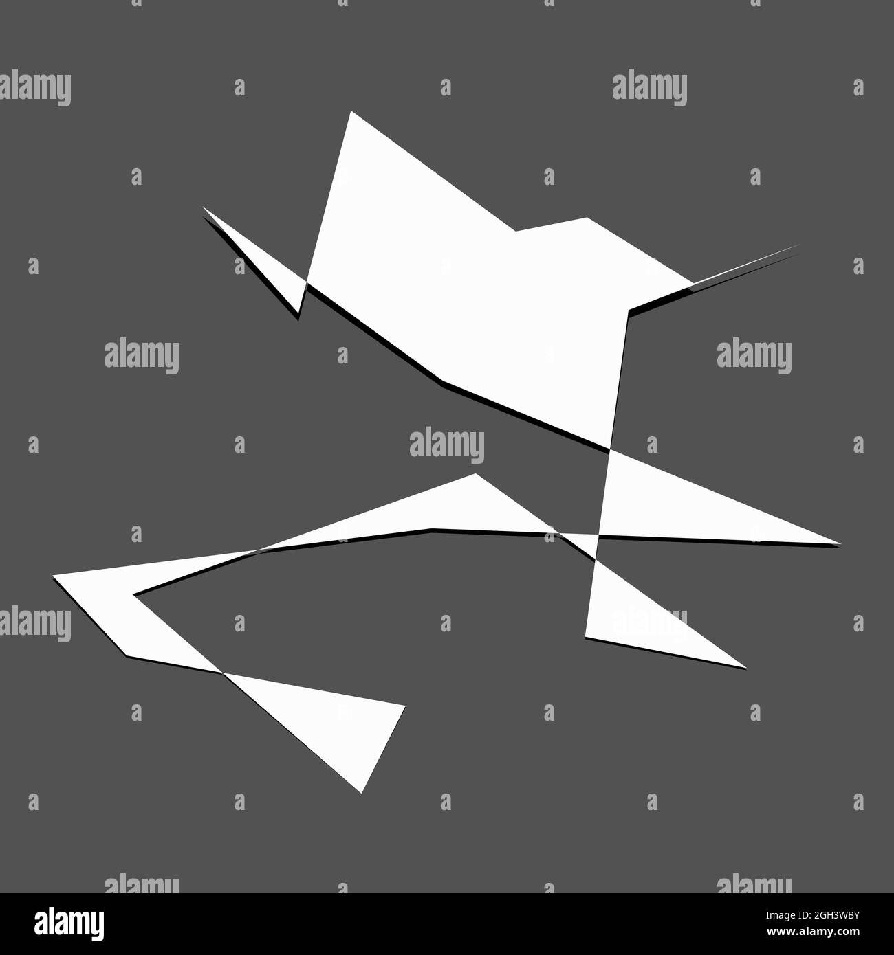 Edgy, ruptured, shatter, splinter shape, design element. Random ...