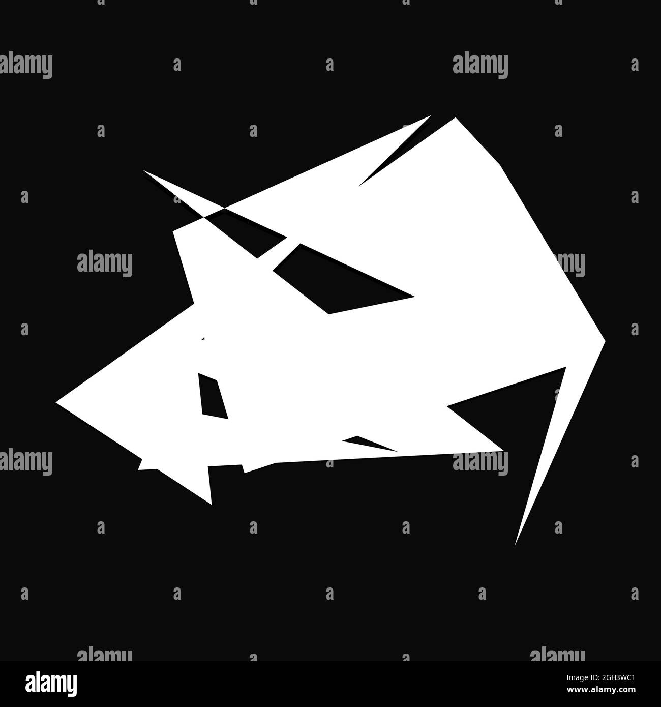 Edgy, ruptured, shatter, splinter shape, design element. Random ...