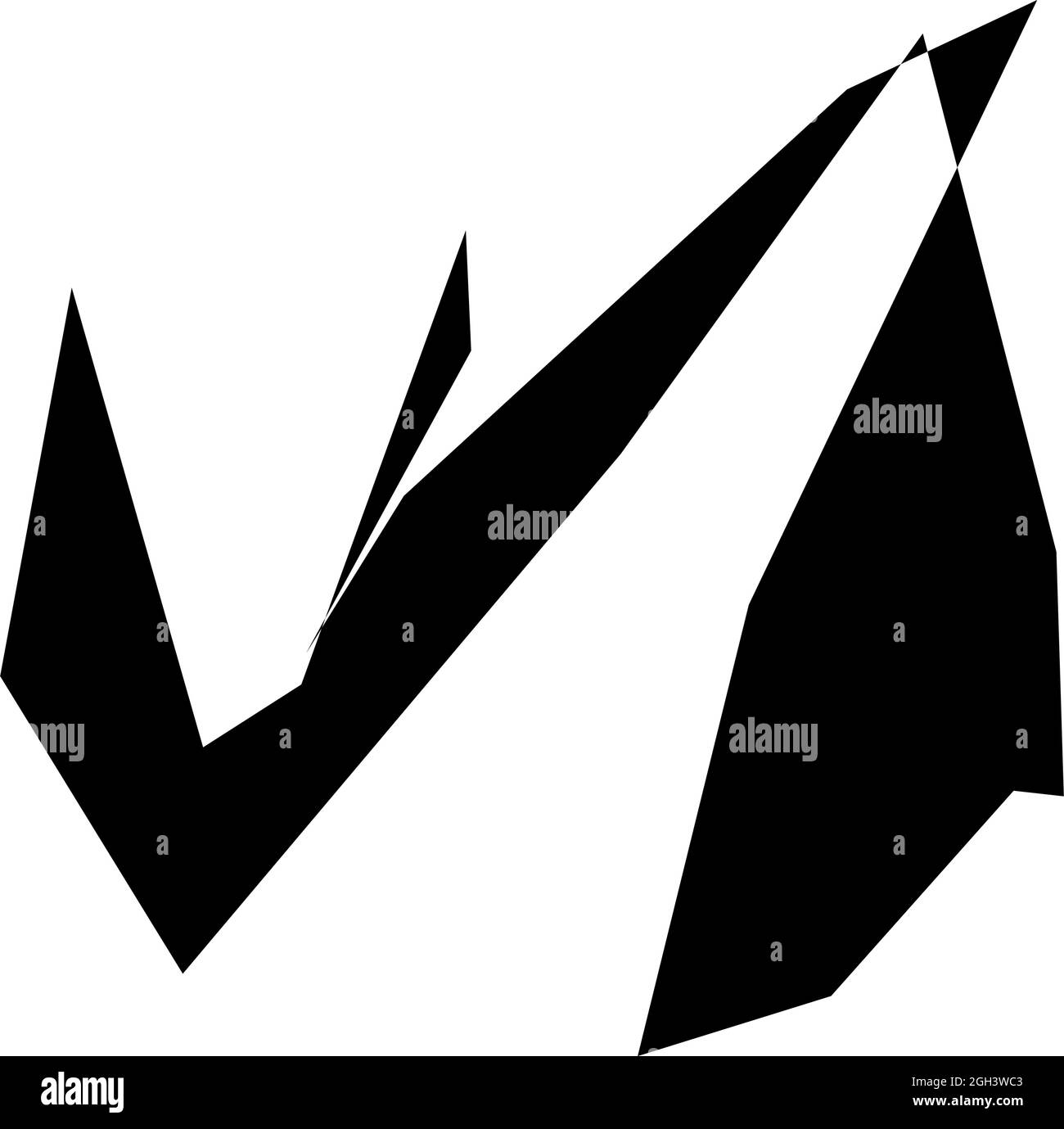 Edgy, ruptured, shatter, splinter shape, design element. Random ...