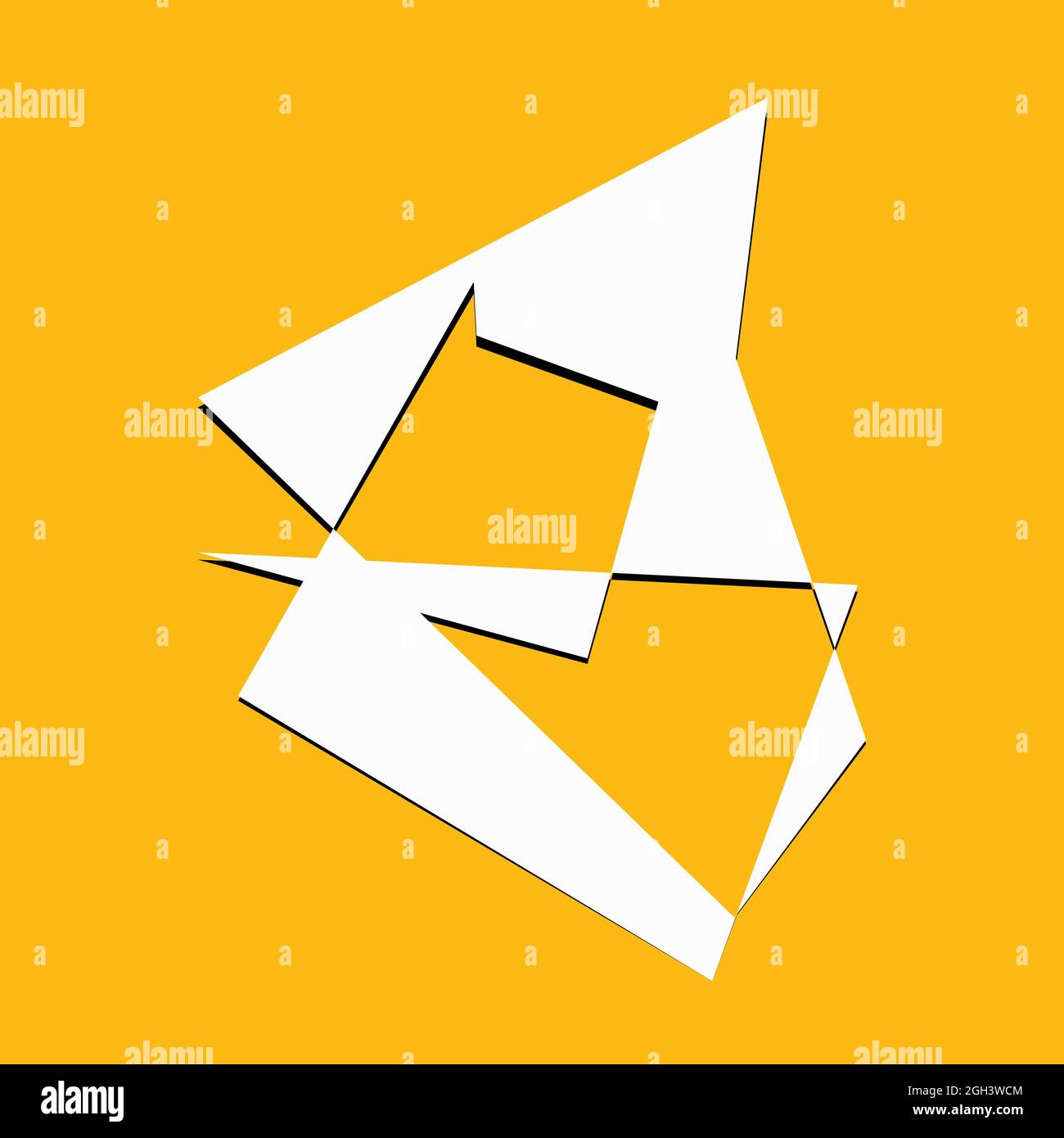 Edgy, ruptured, shatter, splinter shape, design element. Random ...