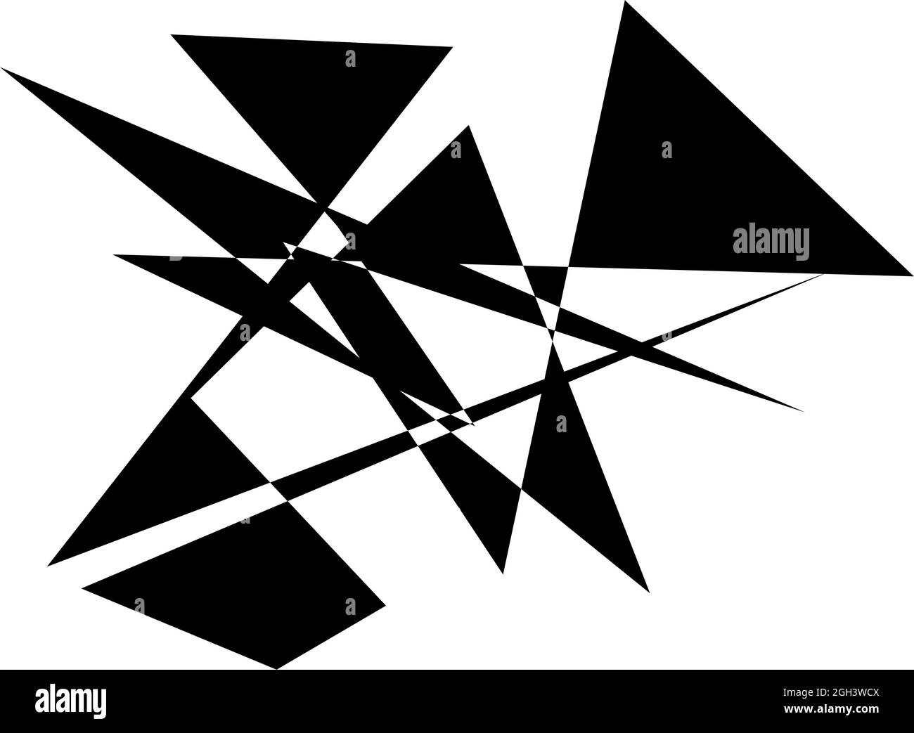 Edgy, ruptured, shatter, splinter shape, design element. Random ...