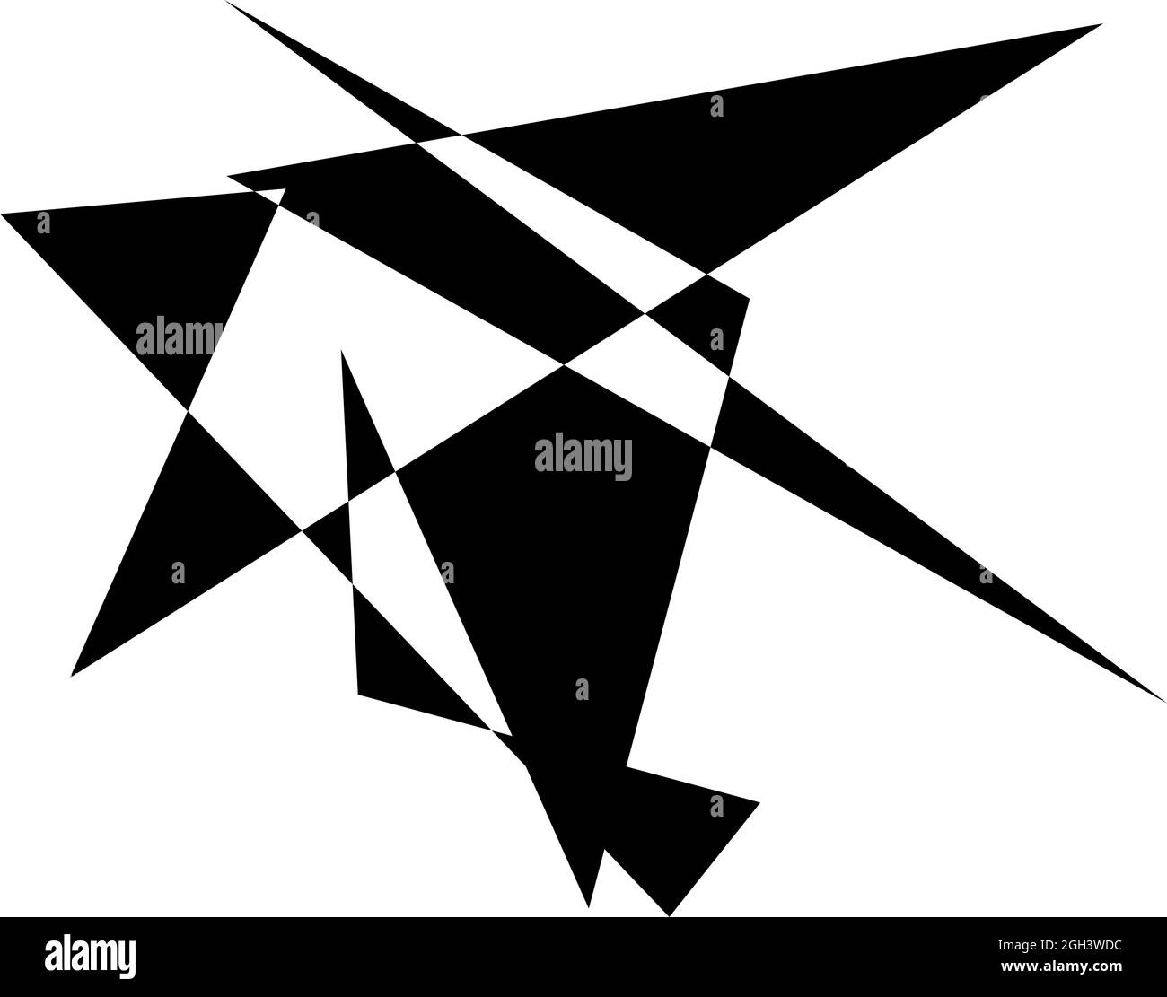 Edgy, ruptured, shatter, splinter shape, design element. Random ...