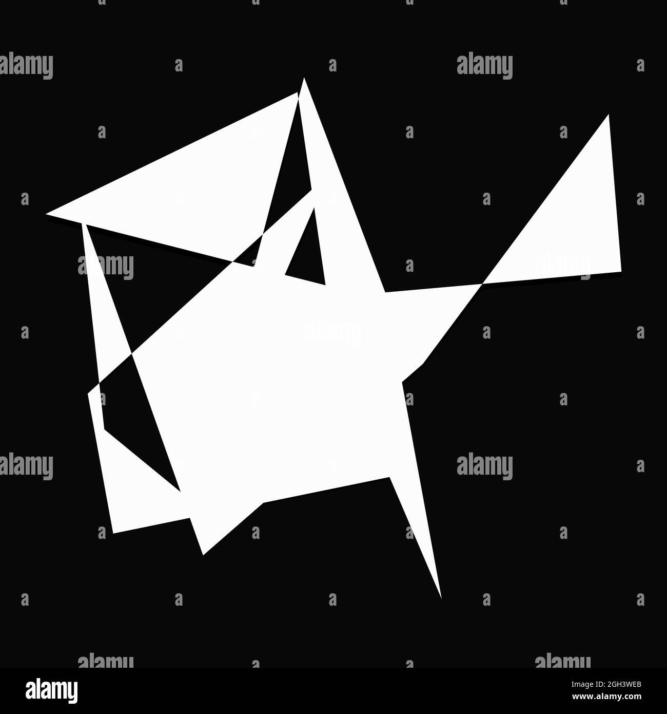 Edgy, ruptured, shatter, splinter shape, design element. Random ...