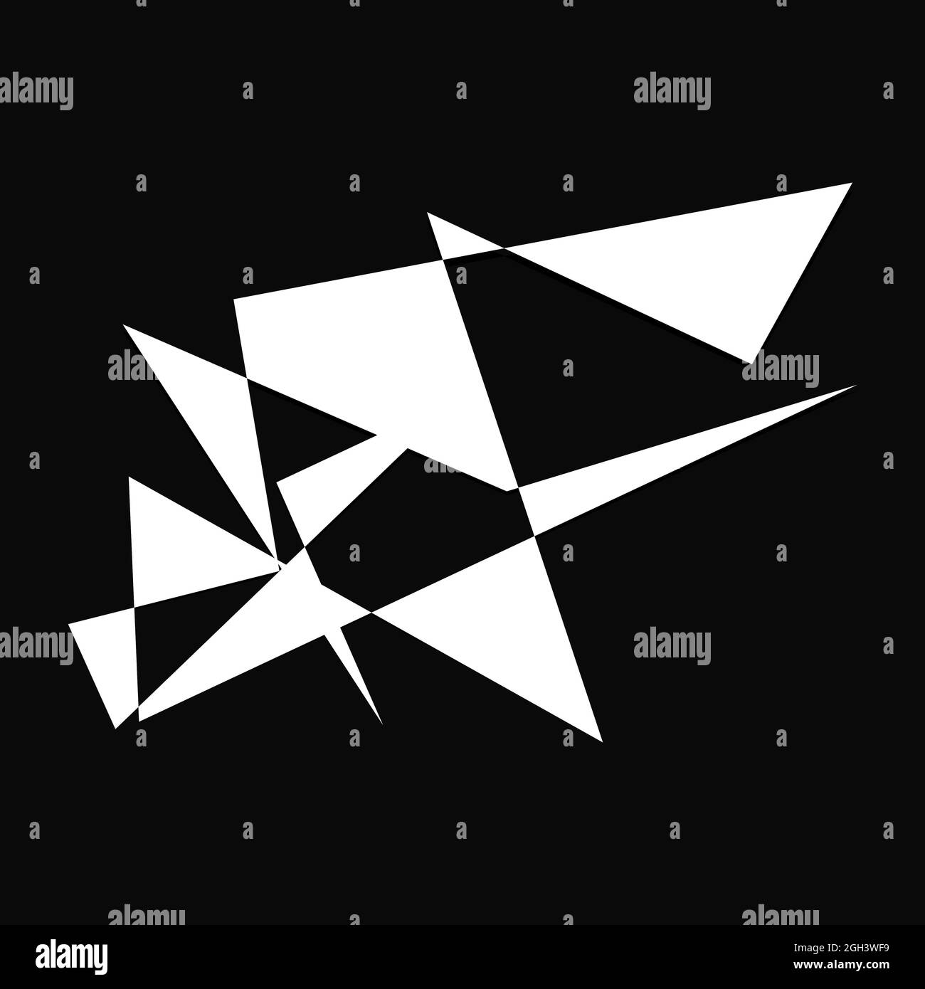 Edgy, ruptured, shatter, splinter shape, design element. Random ...