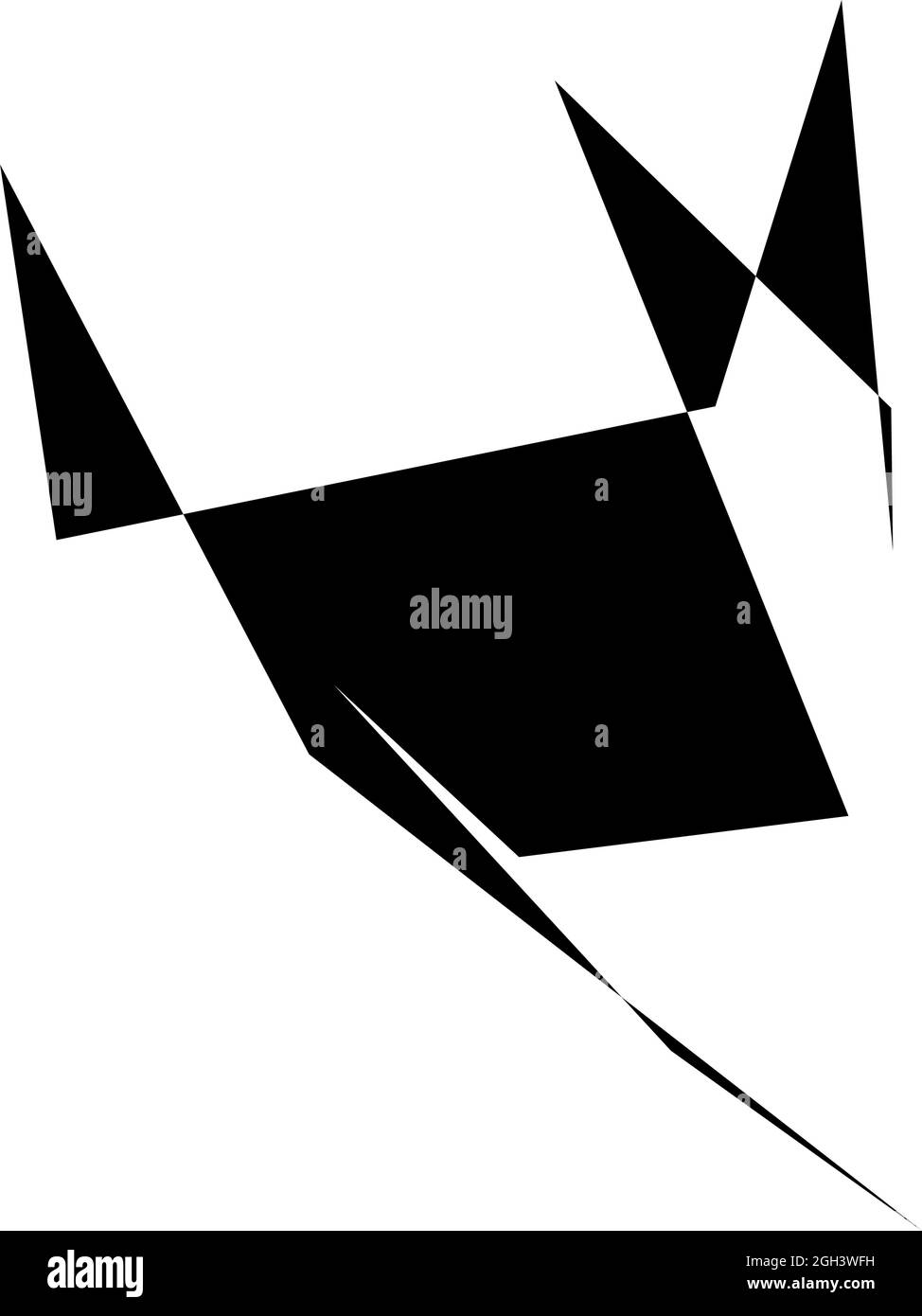 Edgy, ruptured, shatter, splinter shape, design element. Random ...