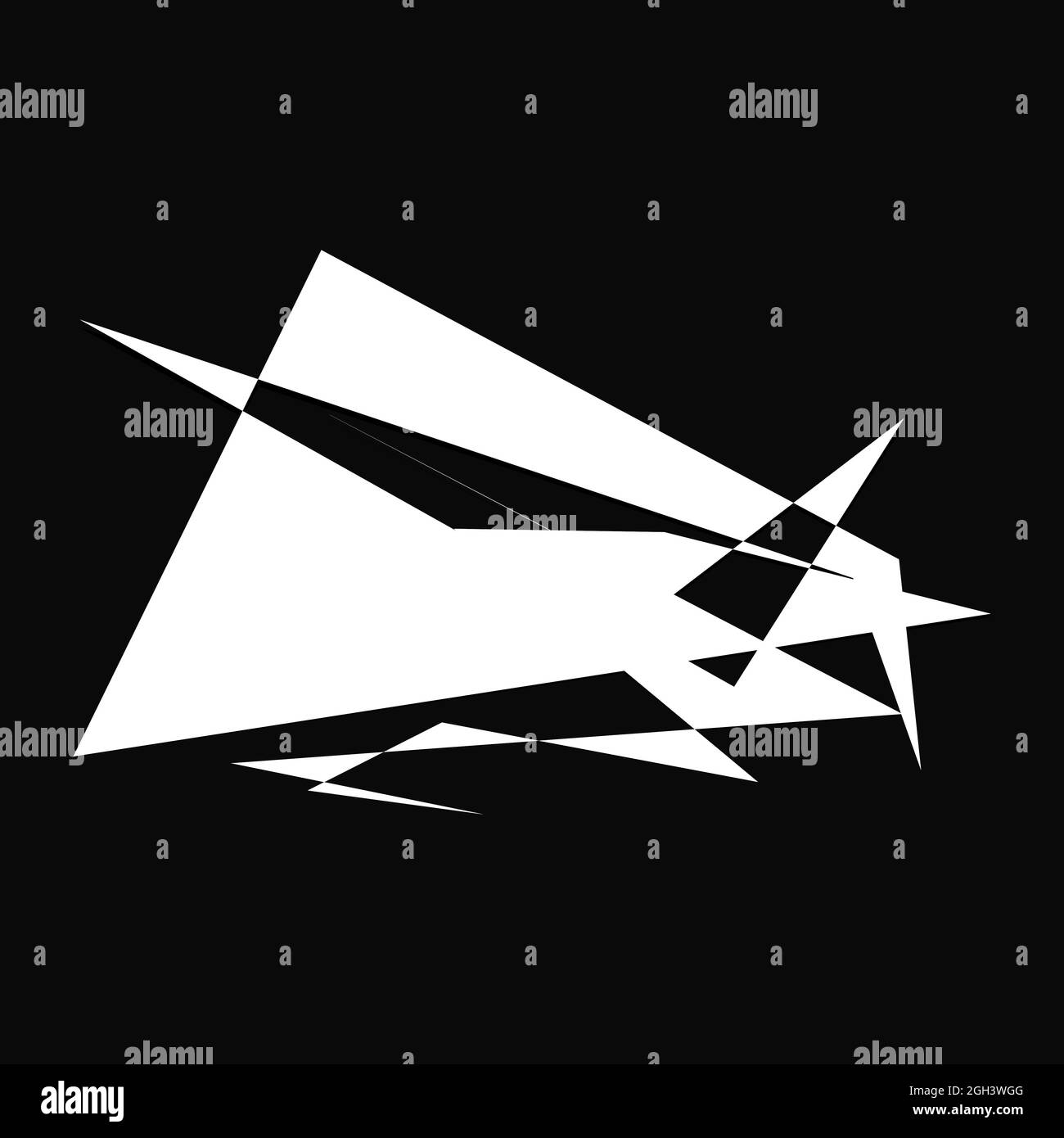 Edgy, ruptured, shatter, splinter shape, design element. Random ...