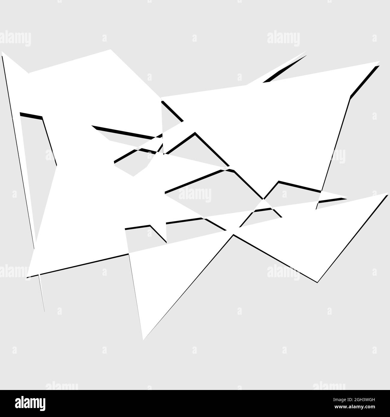 Edgy, ruptured, shatter, splinter shape, design element. Random ...