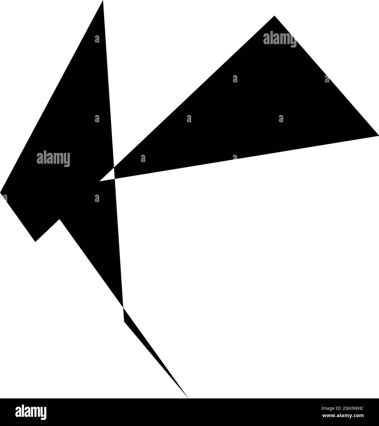 Edgy, ruptured, shatter, splinter shape, design element. Random ...