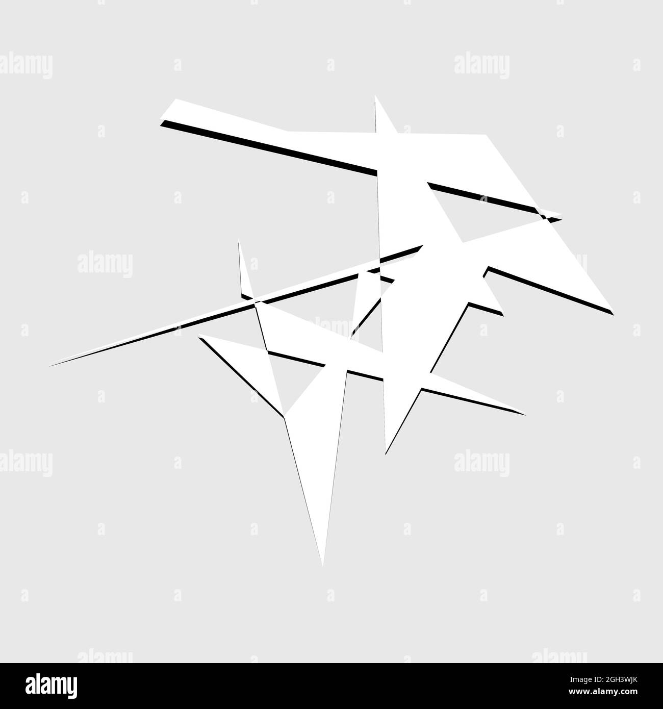 Edgy, ruptured, shatter, splinter shape, design element. Random ...