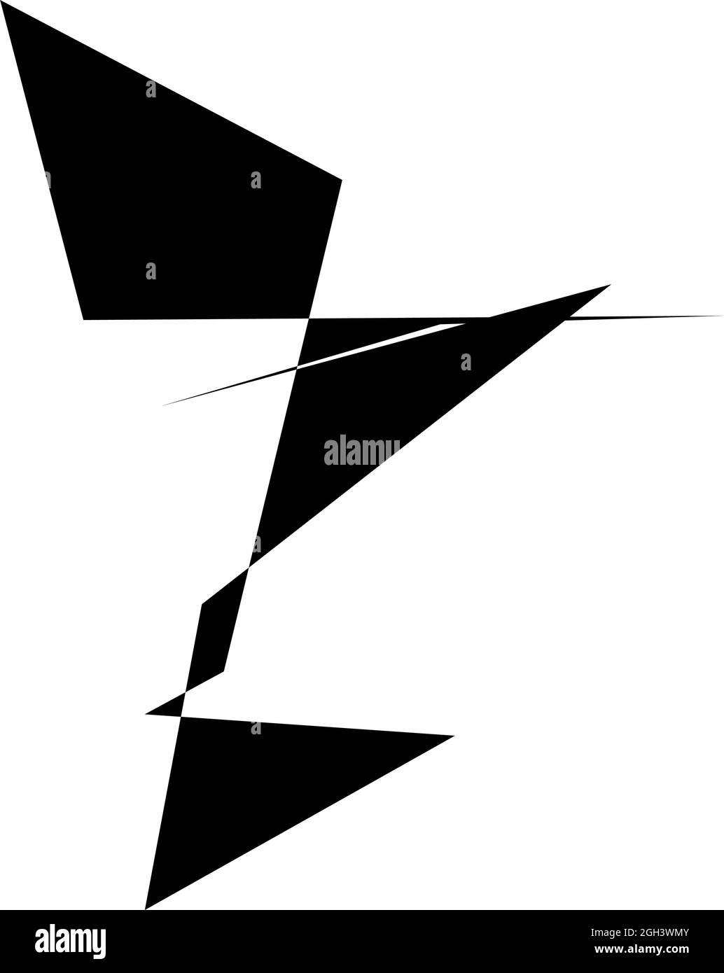 Edgy, ruptured, shatter, splinter shape, design element. Random ...