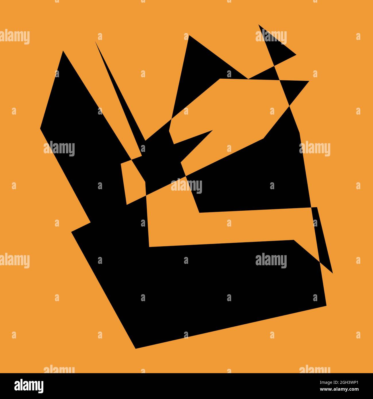 Edgy, ruptured, shatter, splinter shape, design element. Random ...
