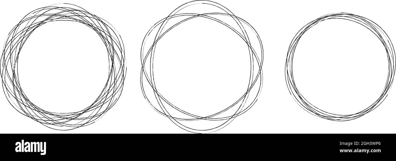 Hand drawn, sketch, scribble, doodle circles. Grungy, grunge stain ...