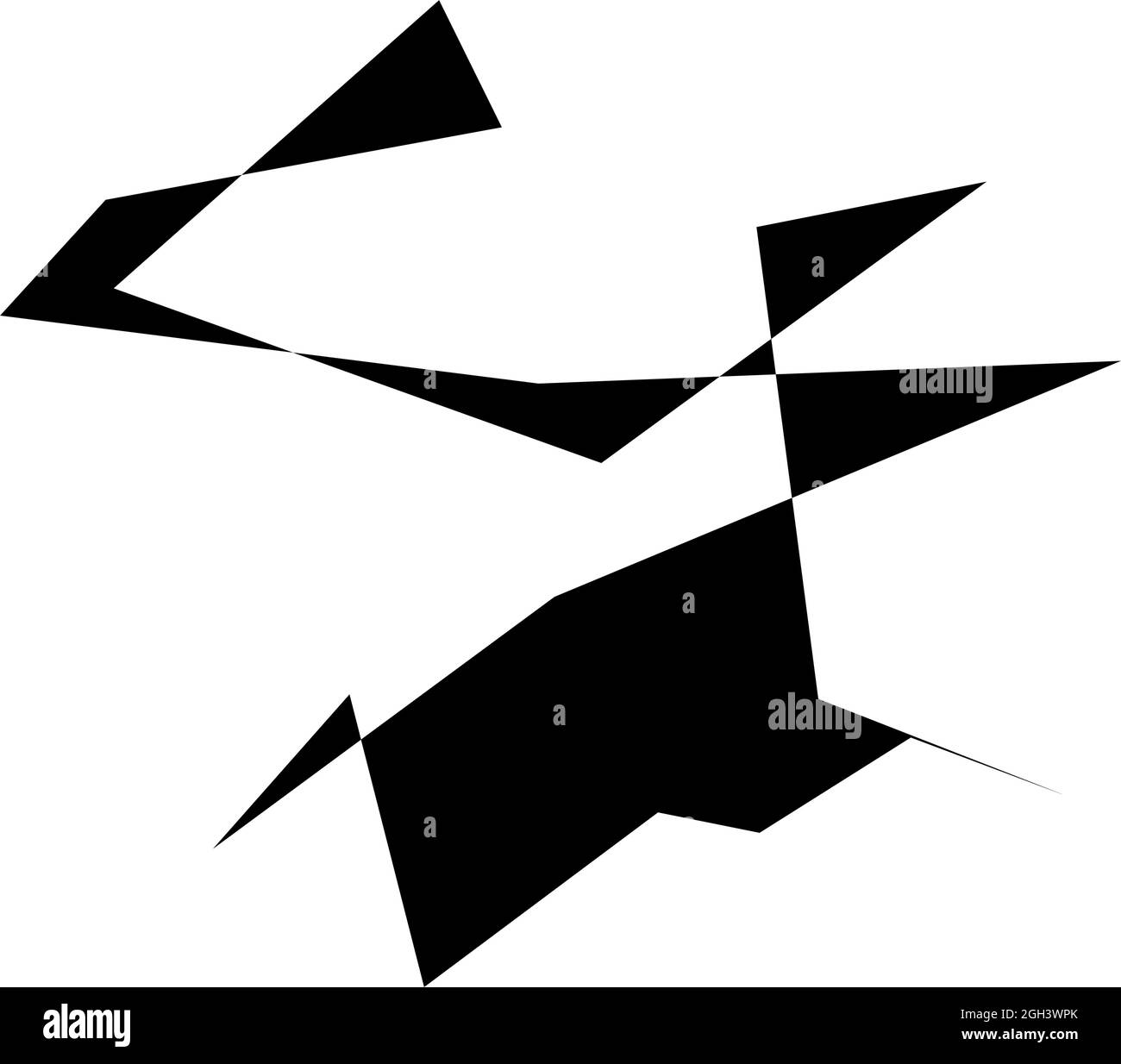 Edgy, ruptured, shatter, splinter shape, design element. Random ...