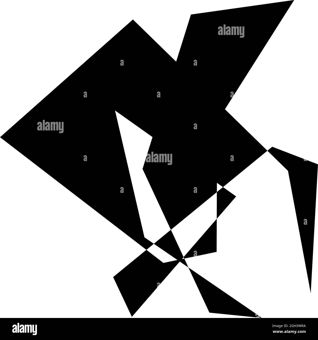 Edgy, ruptured, shatter, splinter shape, design element. Random ...