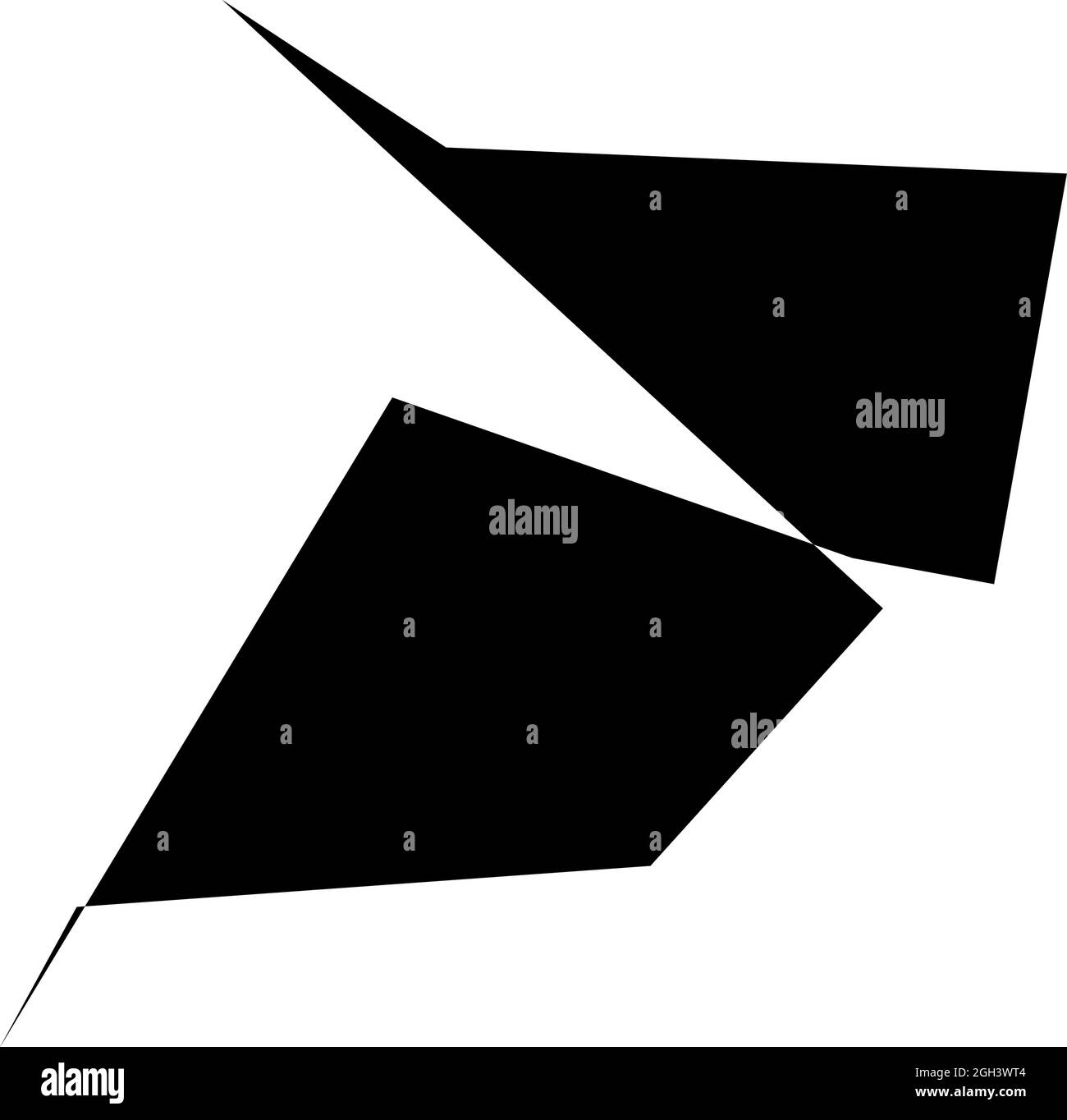 Edgy, ruptured, shatter, splinter shape, design element. Random ...