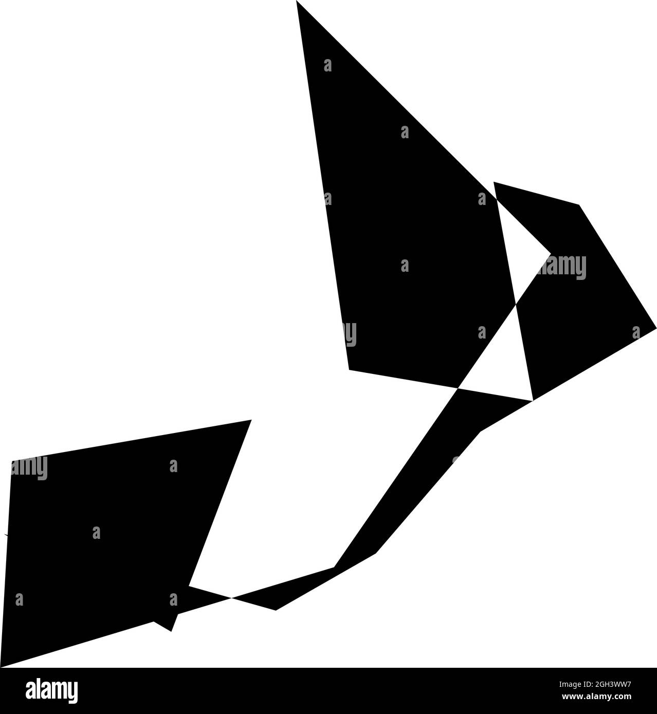 Edgy, ruptured, shatter, splinter shape, design element. Random ...