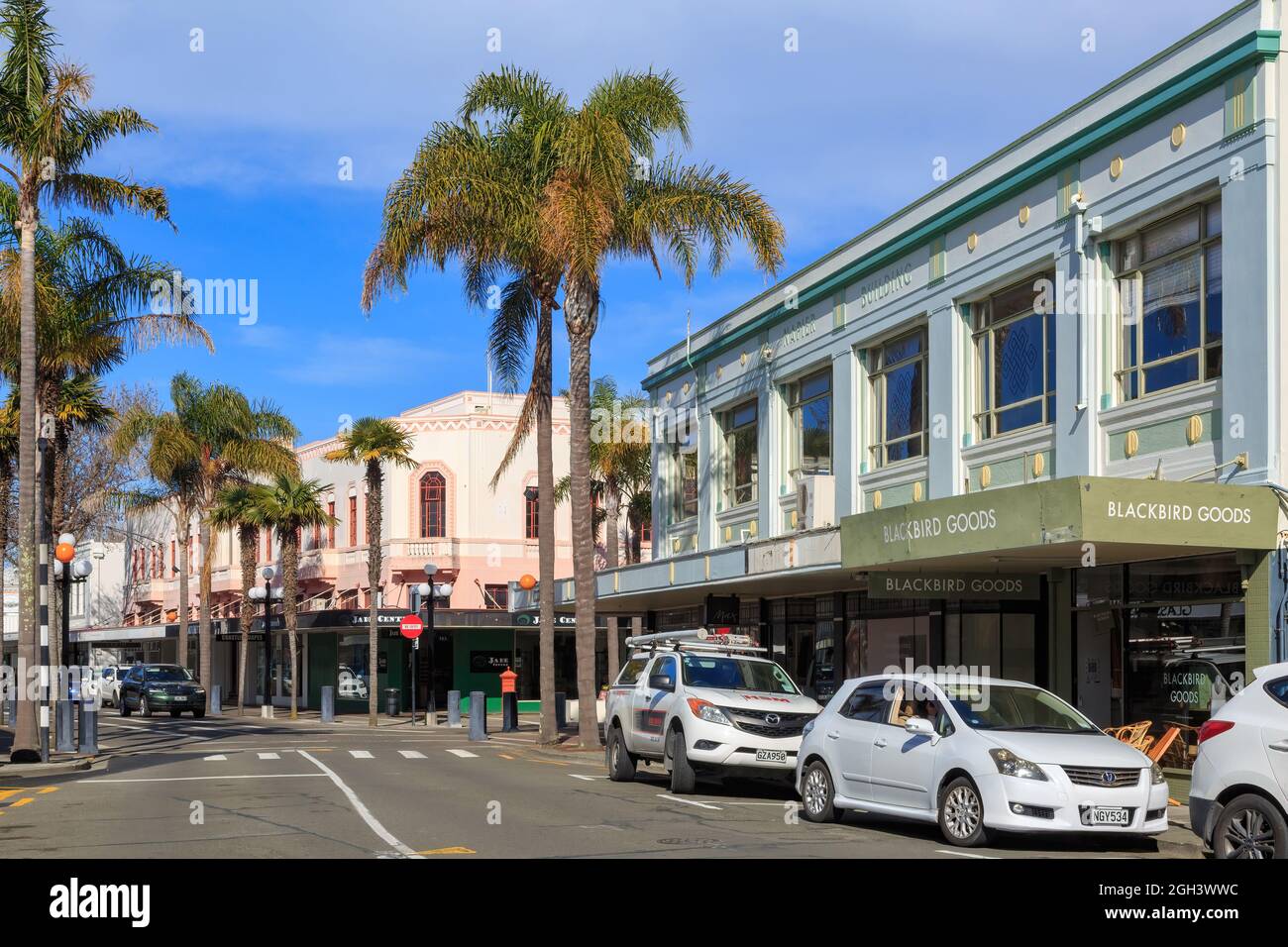Napier, New Zealand. The Napier Building, 1933, and the Central Hotel ...