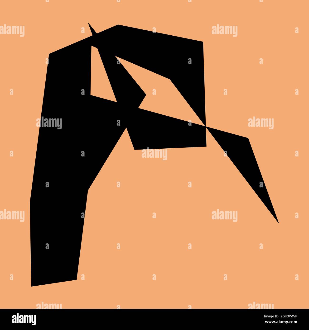 Edgy, ruptured, shatter, splinter shape, design element. Random ...