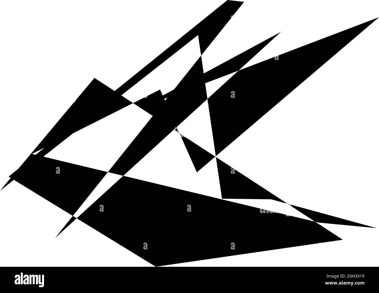 Edgy, ruptured, shatter, splinter shape, design element. Random ...