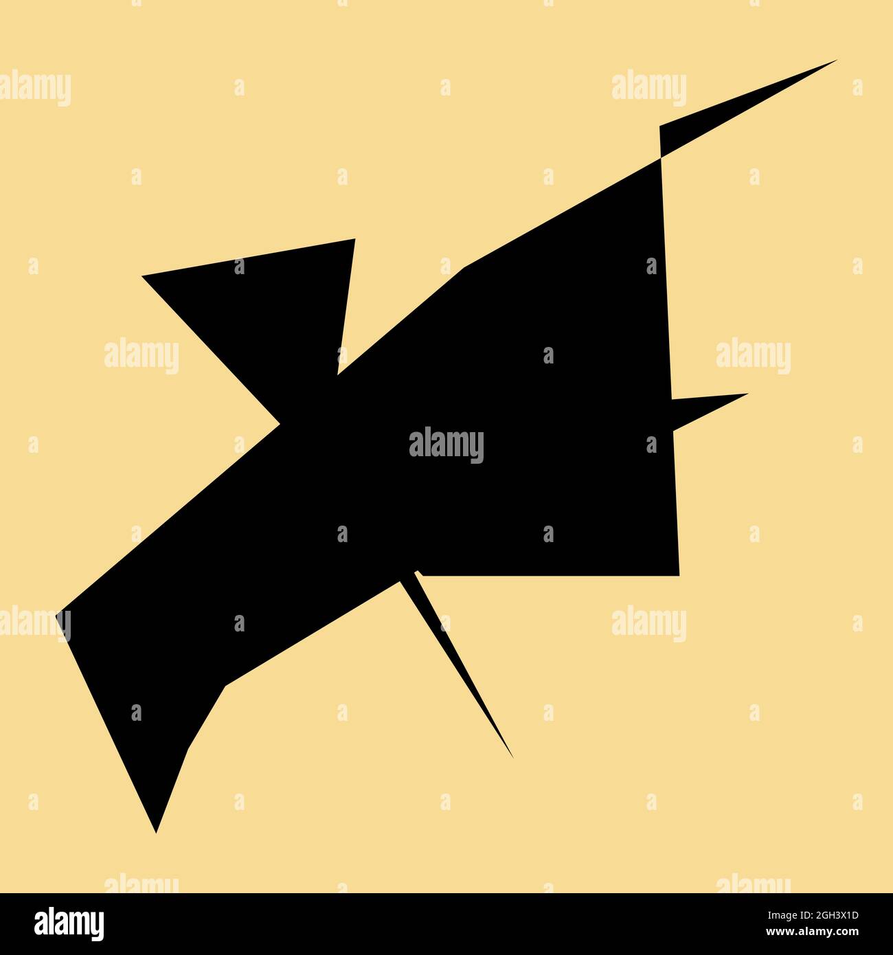 Edgy, ruptured, shatter, splinter shape, design element. Random ...