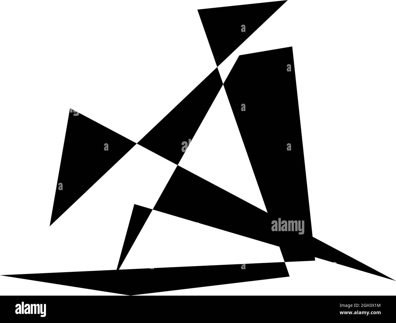 Edgy, ruptured, shatter, splinter shape, design element. Random ...