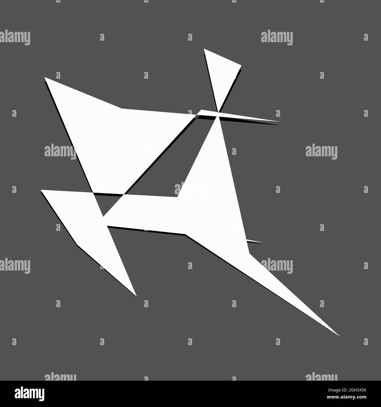 Edgy, ruptured, shatter, splinter shape, design element. Random ...