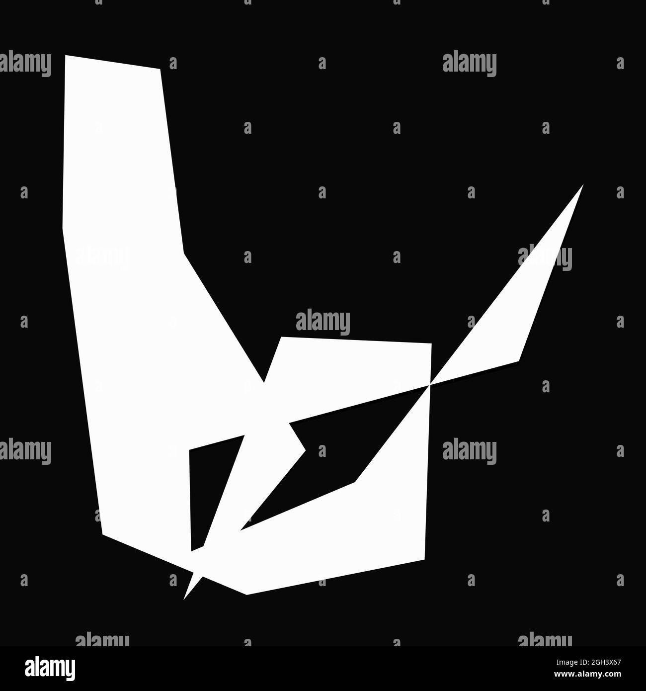 Edgy, ruptured, shatter, splinter shape, design element. Random ...