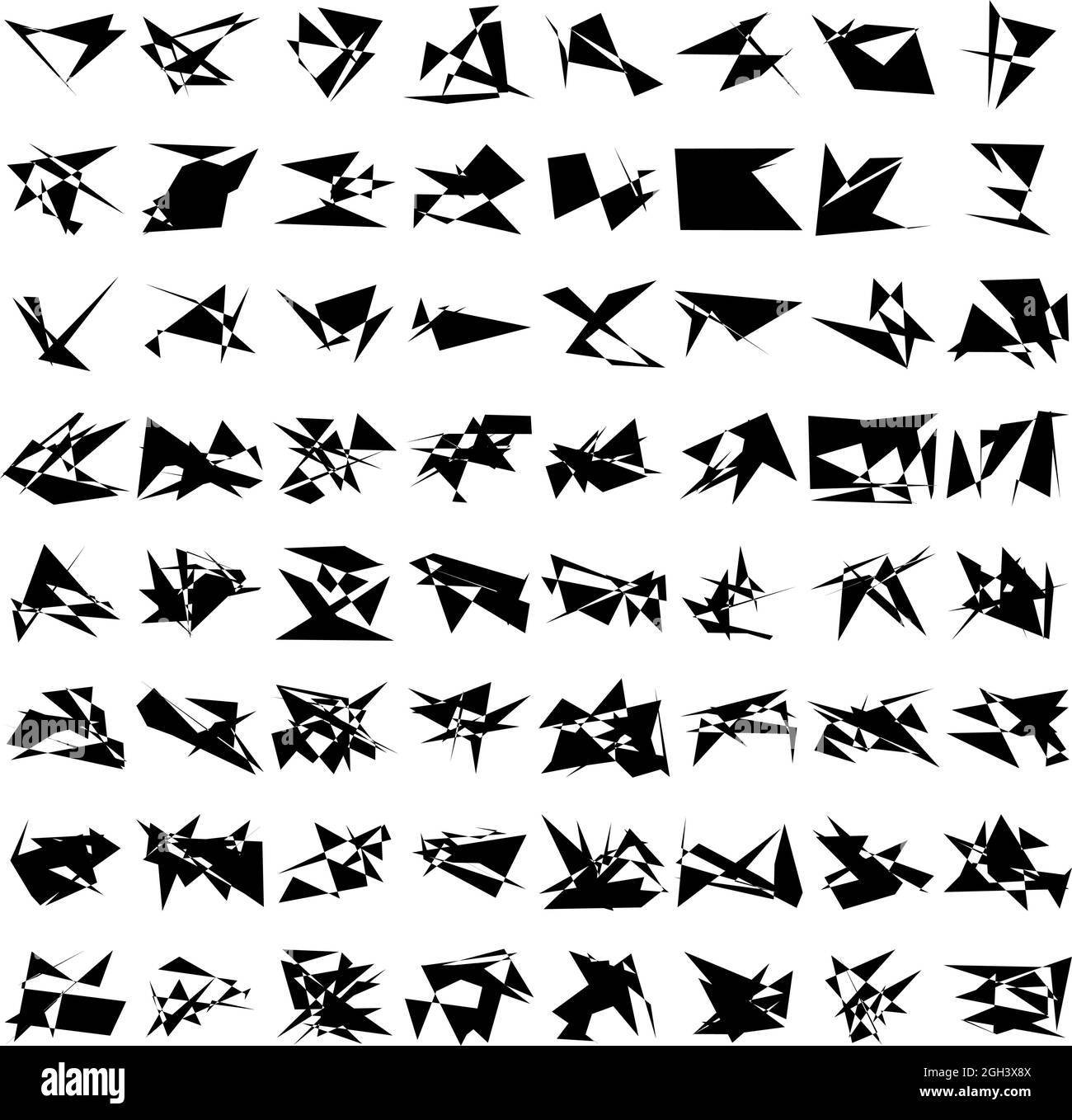 Edgy, ruptured, shatter, splinter shape, design element. Random ...