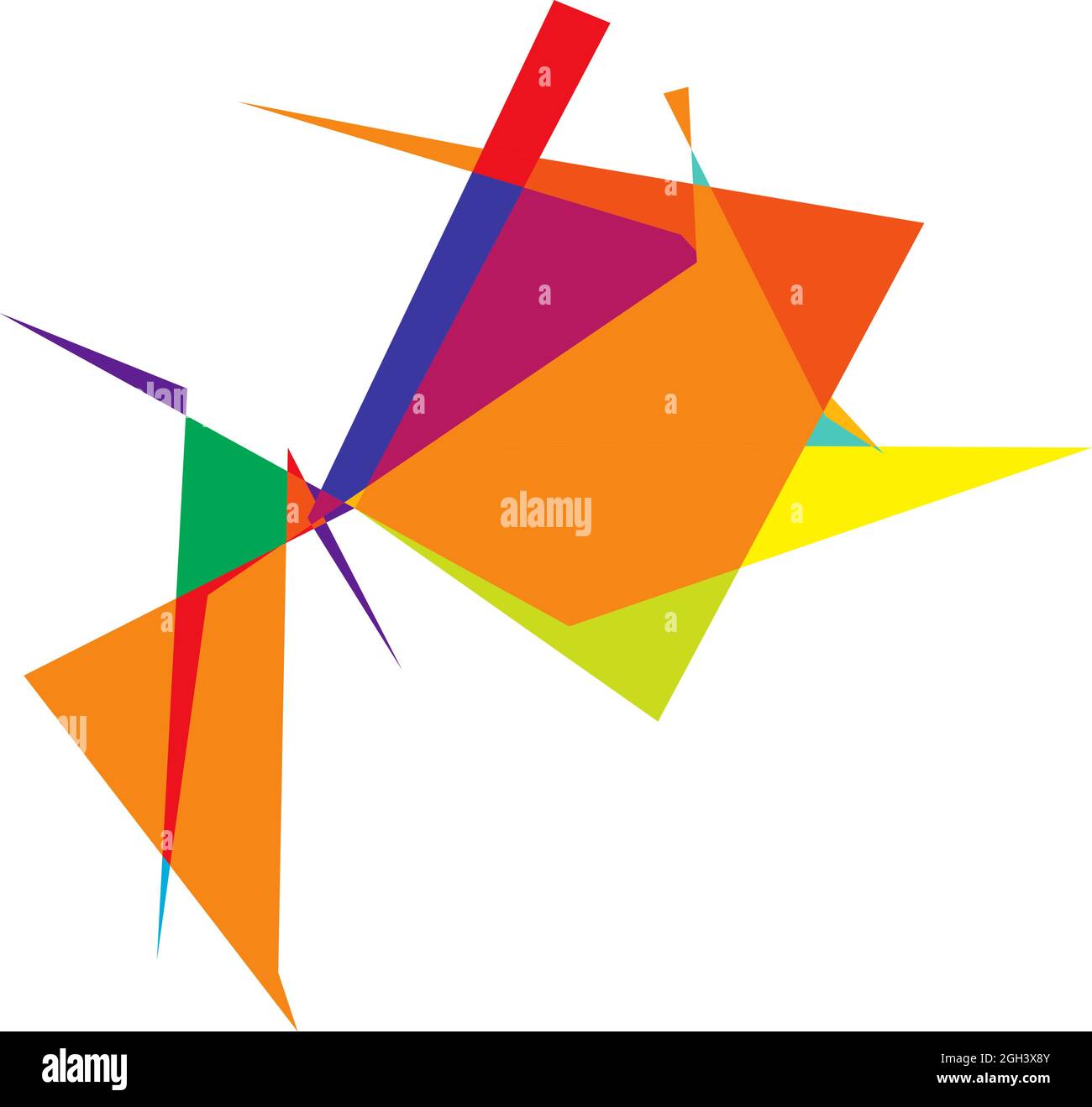 Edgy, ruptured, shatter, splinter shape, design element. Random ...