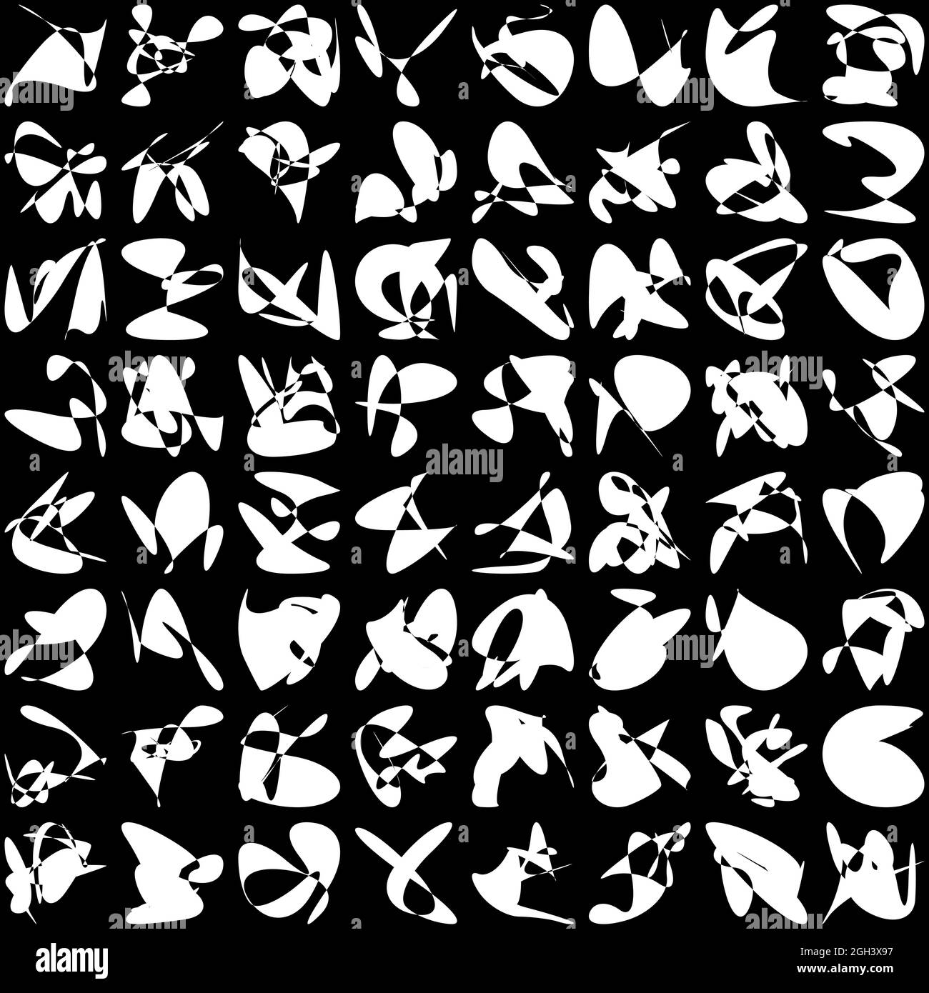 Random curvy, squiggle, freehand abstract shape. Squiggle, wriggle ...