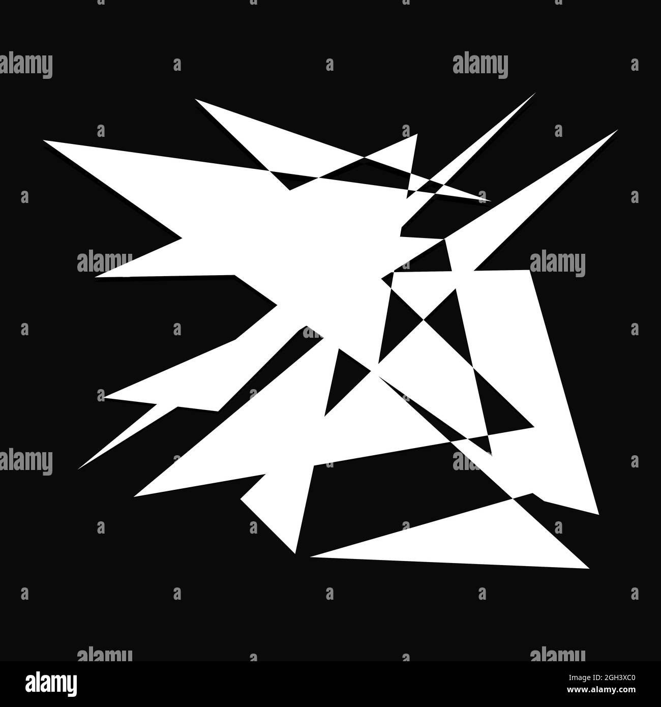 Edgy, ruptured, shatter, splinter shape, design element. Random ...