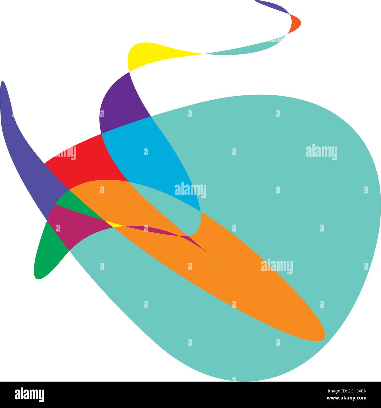 Random curvy, squiggle, freehand abstract shape. Squiggle, wriggle ...