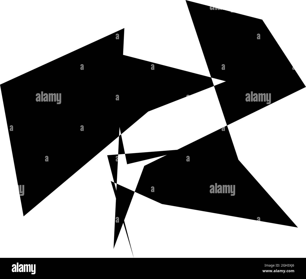 Edgy, ruptured, shatter, splinter shape, design element. Random ...