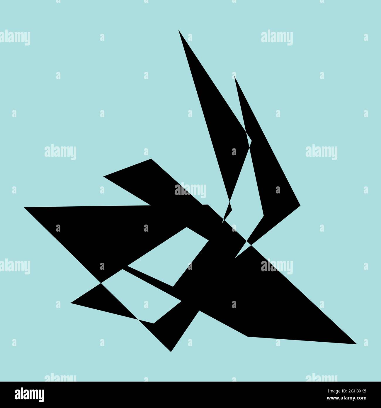 Edgy, ruptured, shatter, splinter shape, design element. Random ...