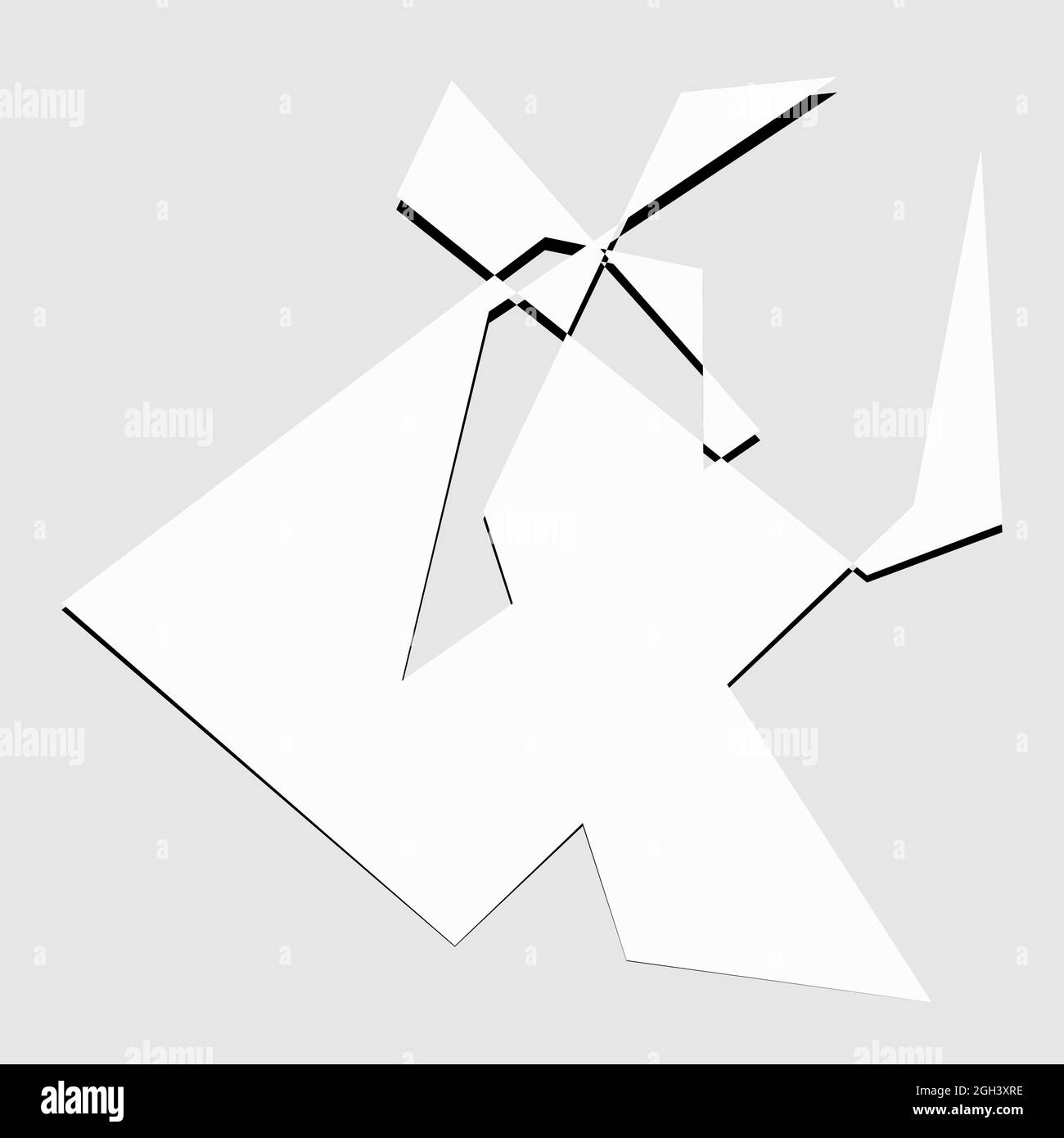 Edgy, ruptured, shatter, splinter shape, design element. Random ...