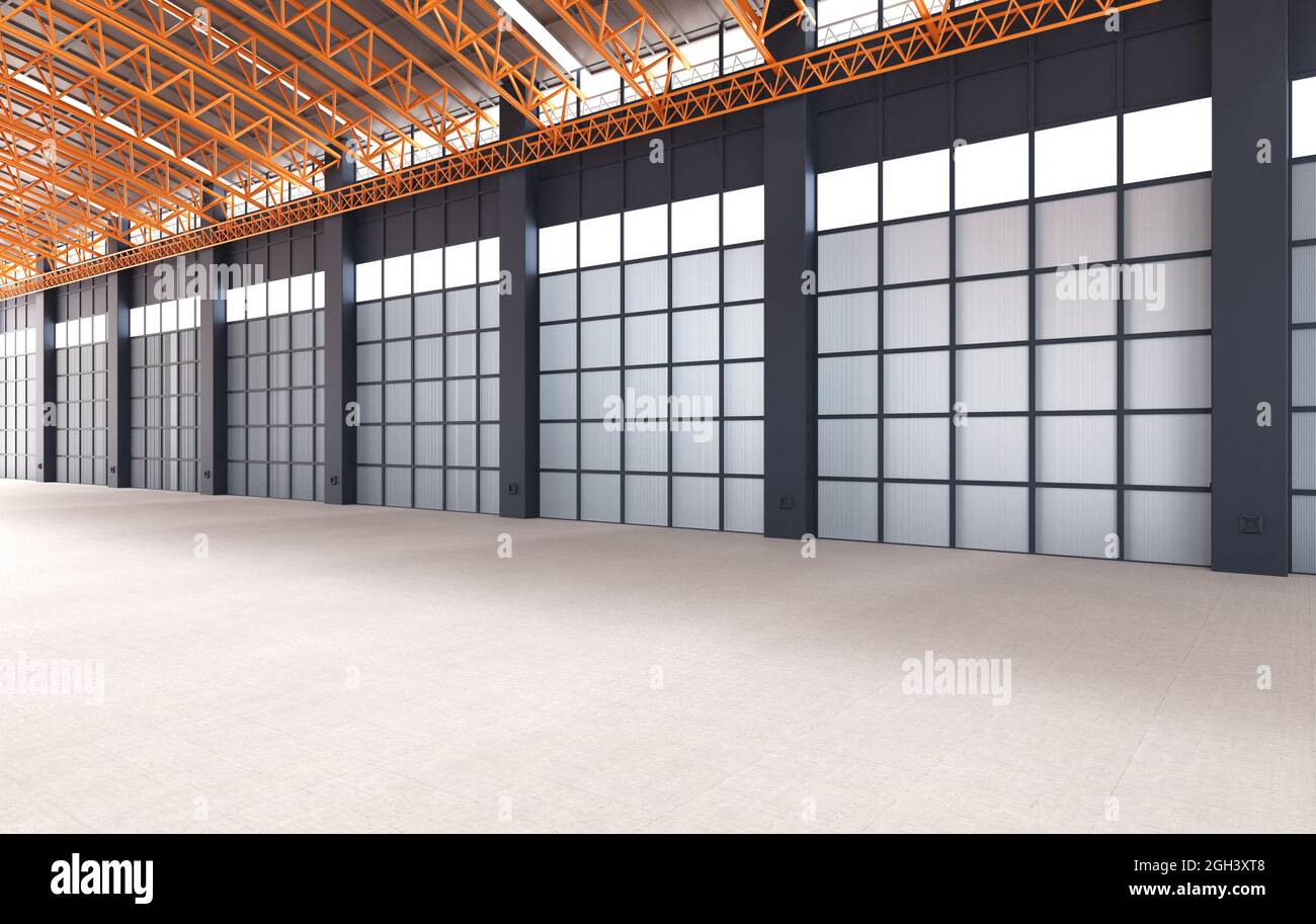 3d rendering empty factory interior Stock Photo - Alamy