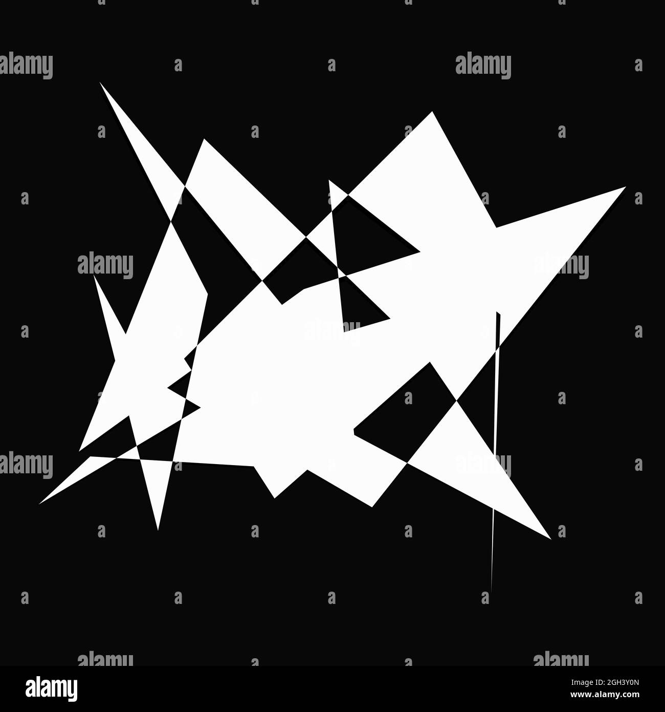 Edgy, ruptured, shatter, splinter shape, design element. Random ...