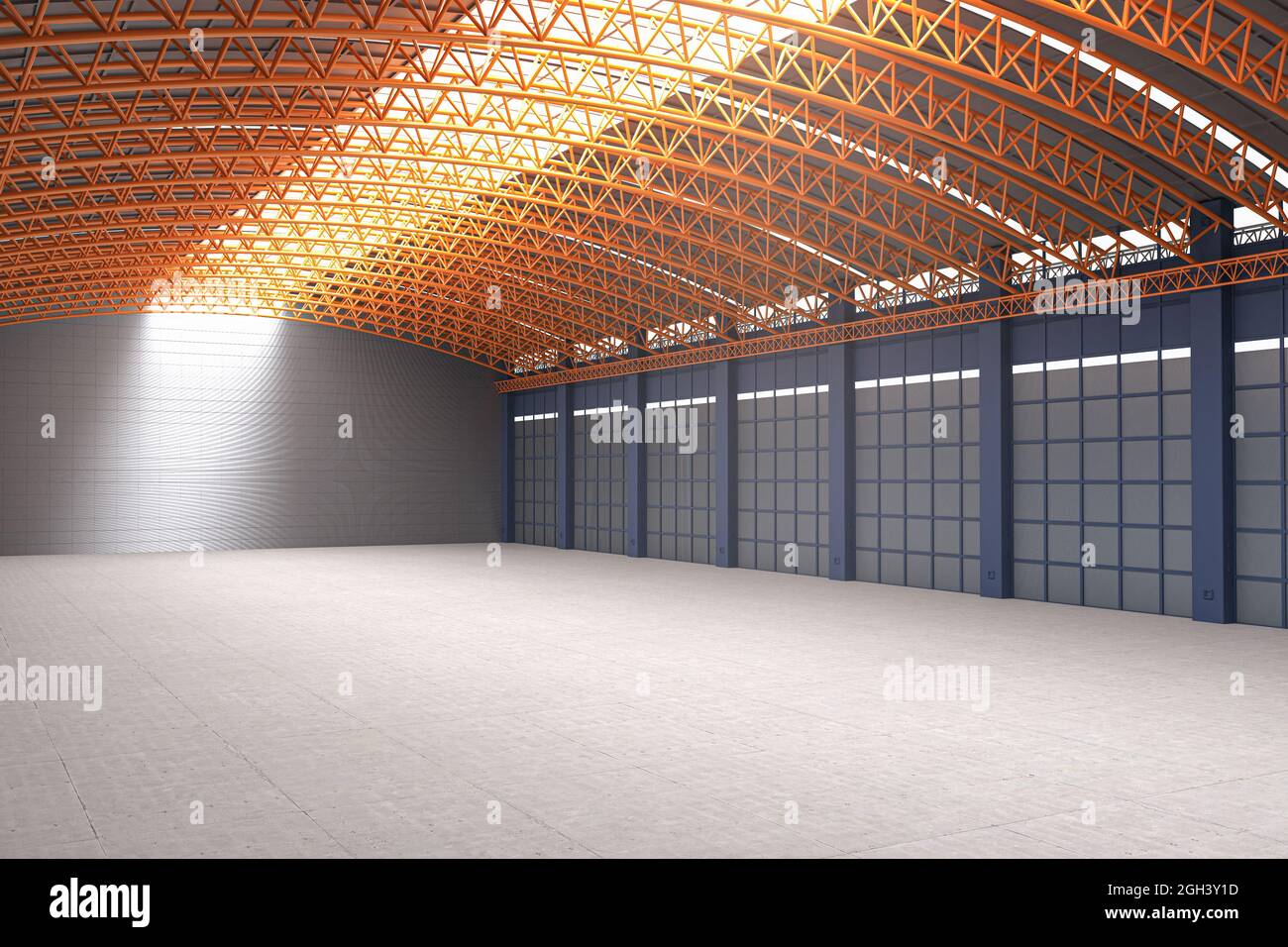 3d rendering empty factory interior Stock Photo - Alamy