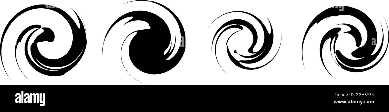 Spiral, whorl, swirl and twirl set of 4 – stock vector illustration ...